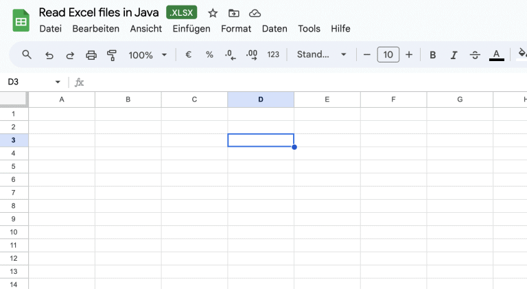 How to read Excel files with Java using the IDEA plugin